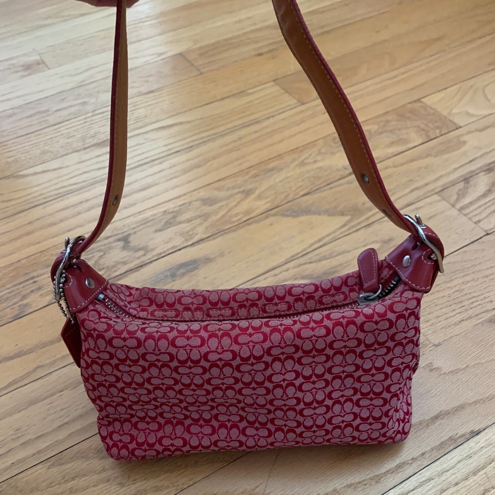 Rare Coach Red Y2k Logo Mini Buckle Satchel - Gem